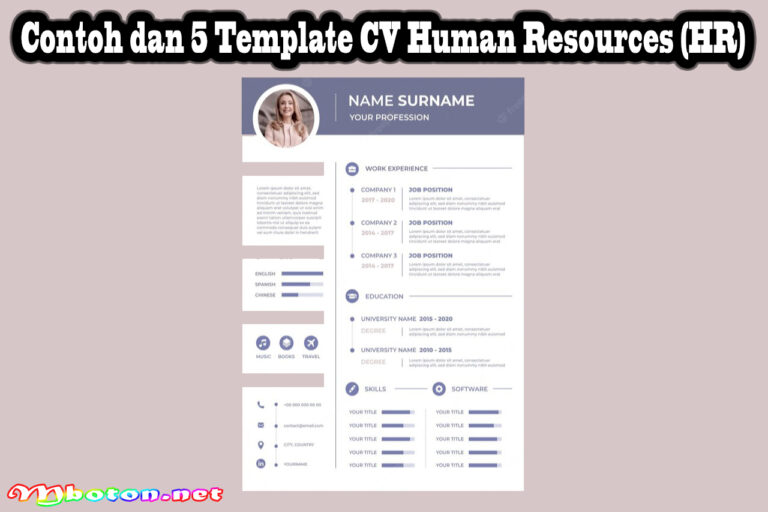 CV Human Resources HR Contoh Dan 5 Template Gratis Terbaik - Mboton