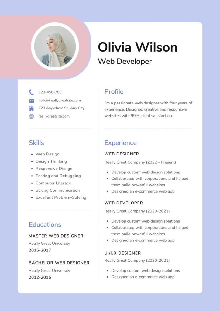 Contoh CV Web Developer: Kreatif Menyusun, 3 Template Gartis - Mboton