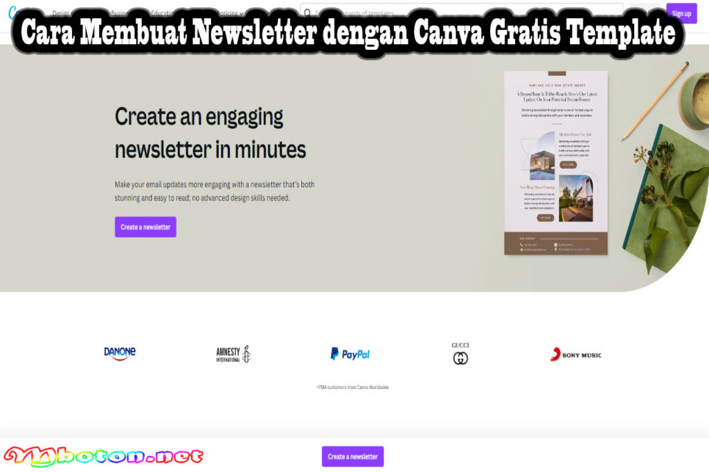 Cara Membuat Newsletter Dengan Canva Gratis Template - Mboton